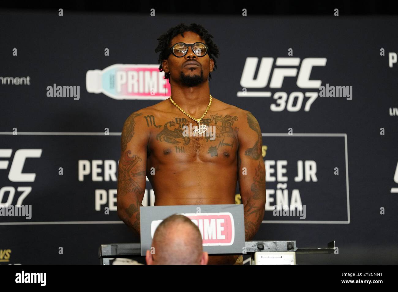 SALT LAKE CITY, UT - October 4: Kevin Holland steps on the scale for ...