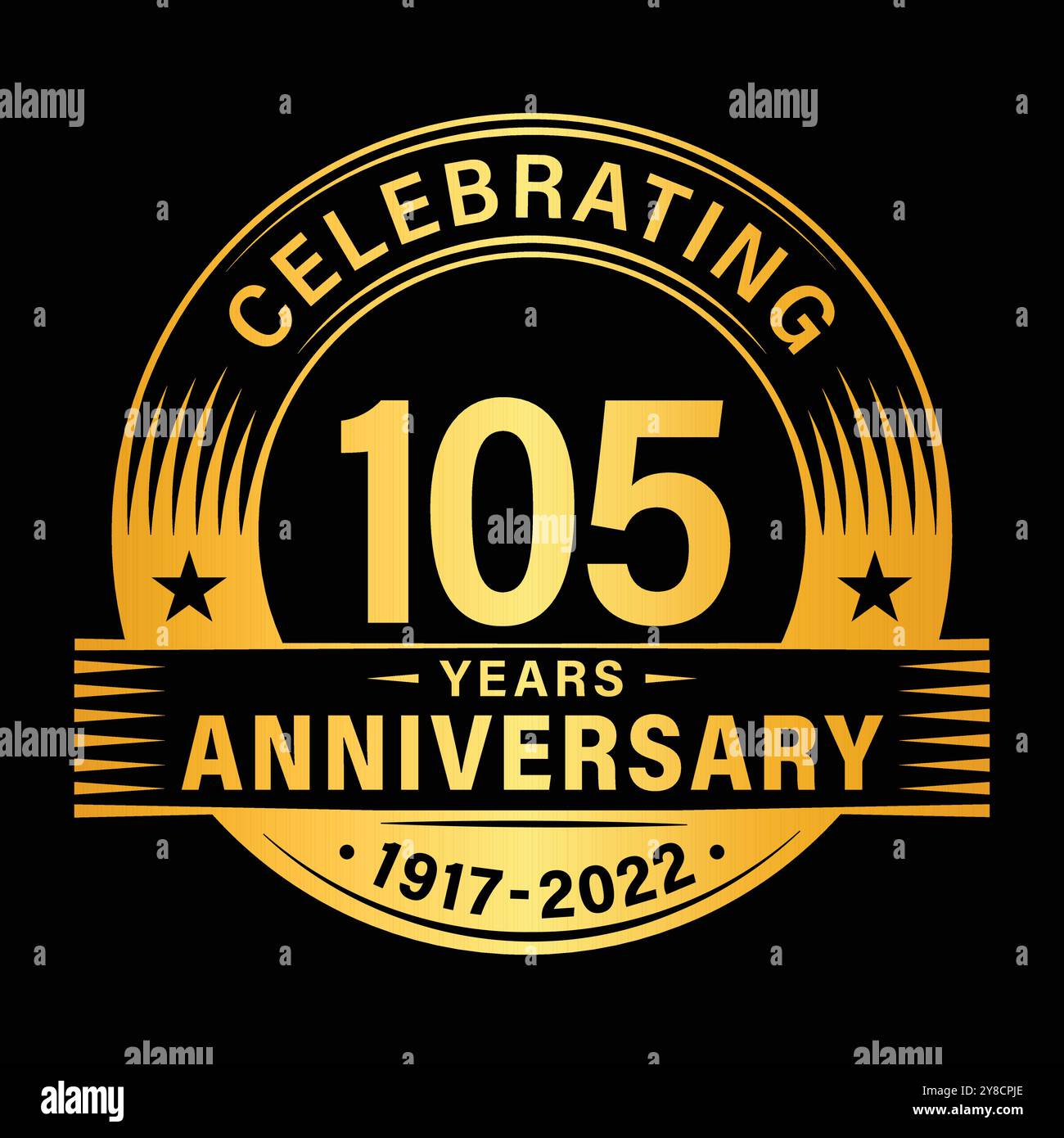 105 years anniversary celebration design template. 105th logo vector illustrations Stock Vector ...