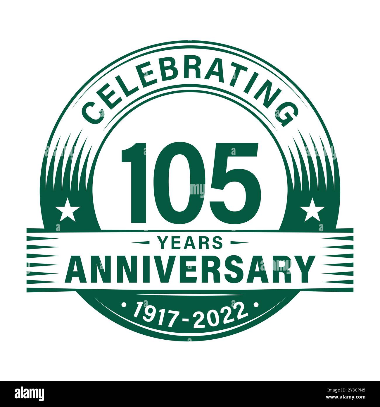 105 years anniversary celebration design template. 105th logo vector illustrations Stock Vector ...