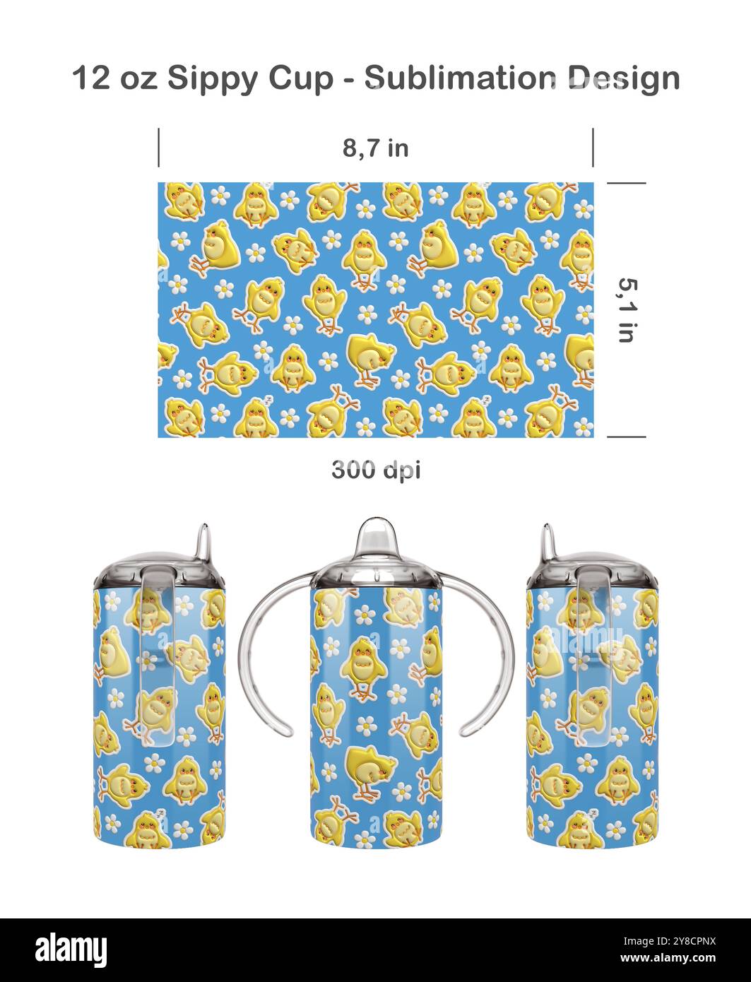 Funny Chicken 3D Inflated Puffy pattern. Seamless sublimation template ...
