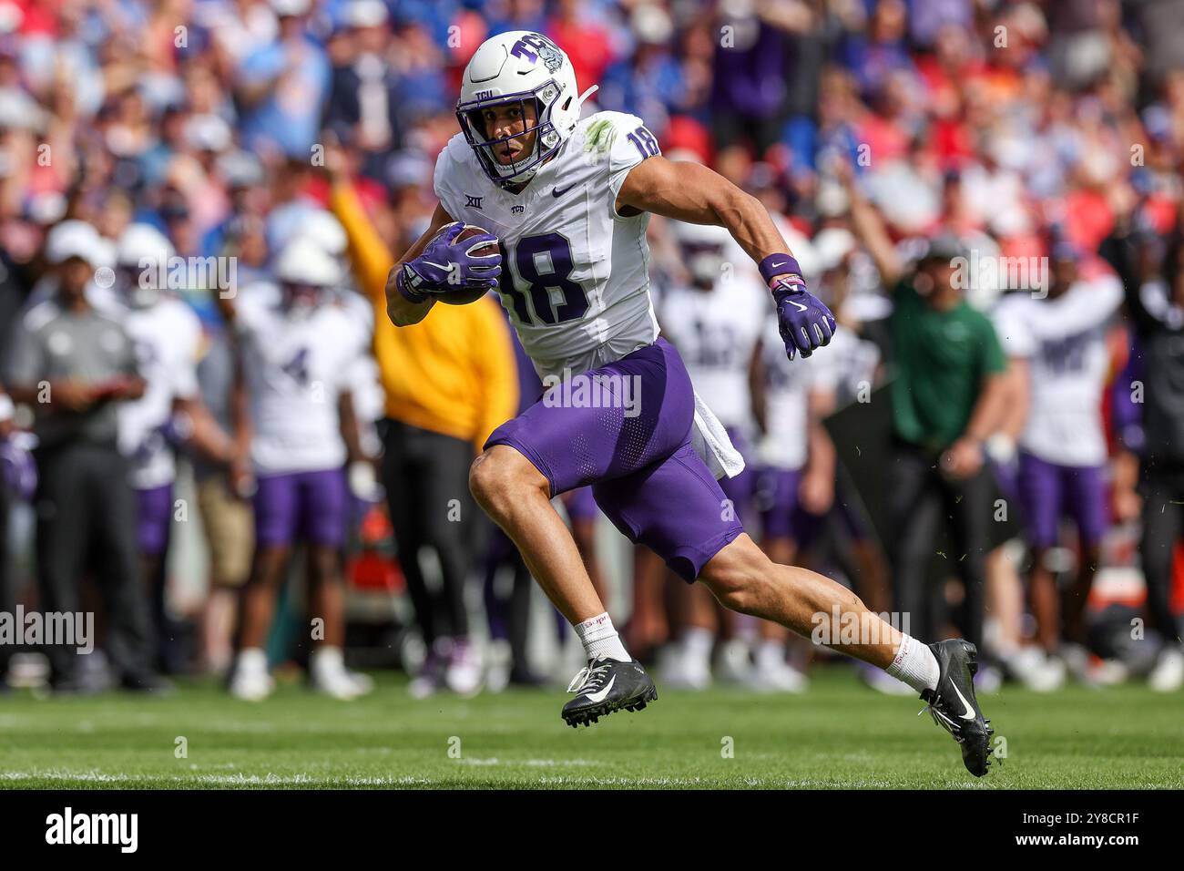 Kansas City, MO, USA. 28th Sep, 2024. TCU Horned Frogs wide receiver ...