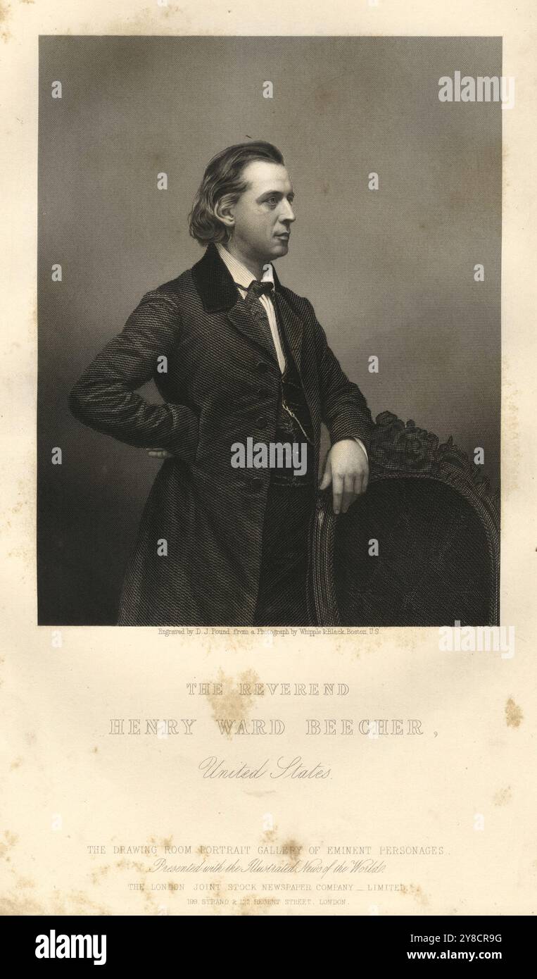 Whipple and Black/D.J.Pound - Rev. Henry Ward Beecher, ca 1858 Stock ...