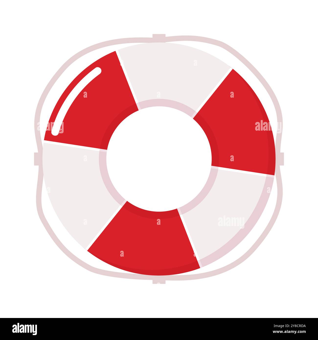 Lifebuoy isolated on white background. Realistic red and white lifebuoy. Emergency, safety ...