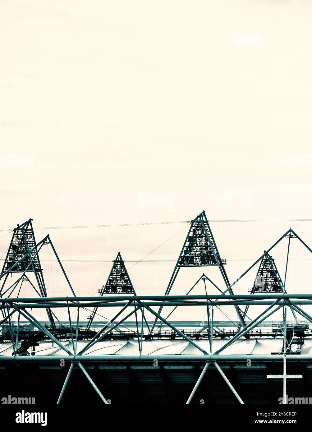 The roof of the London Olympic stadium in 2012 wirh its unique ...