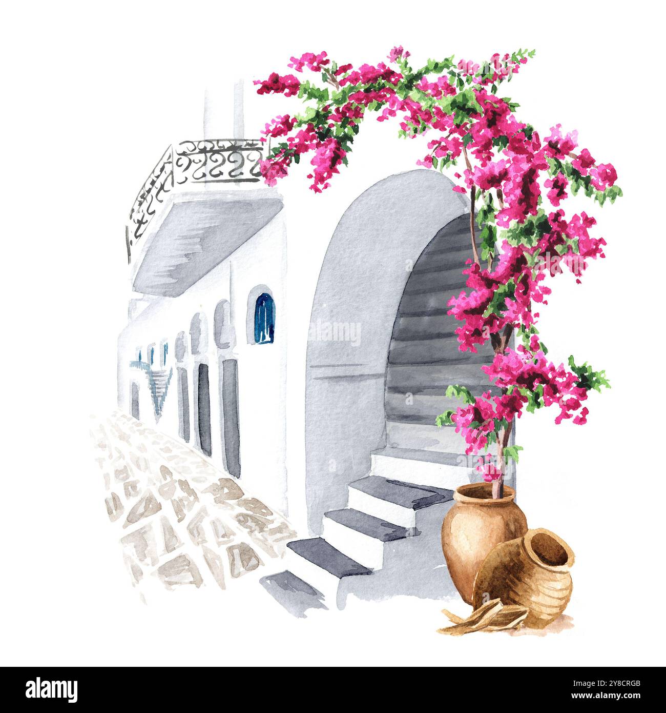 Element of traditional Greek architecture, Mediterranean, Greece, Hand ...