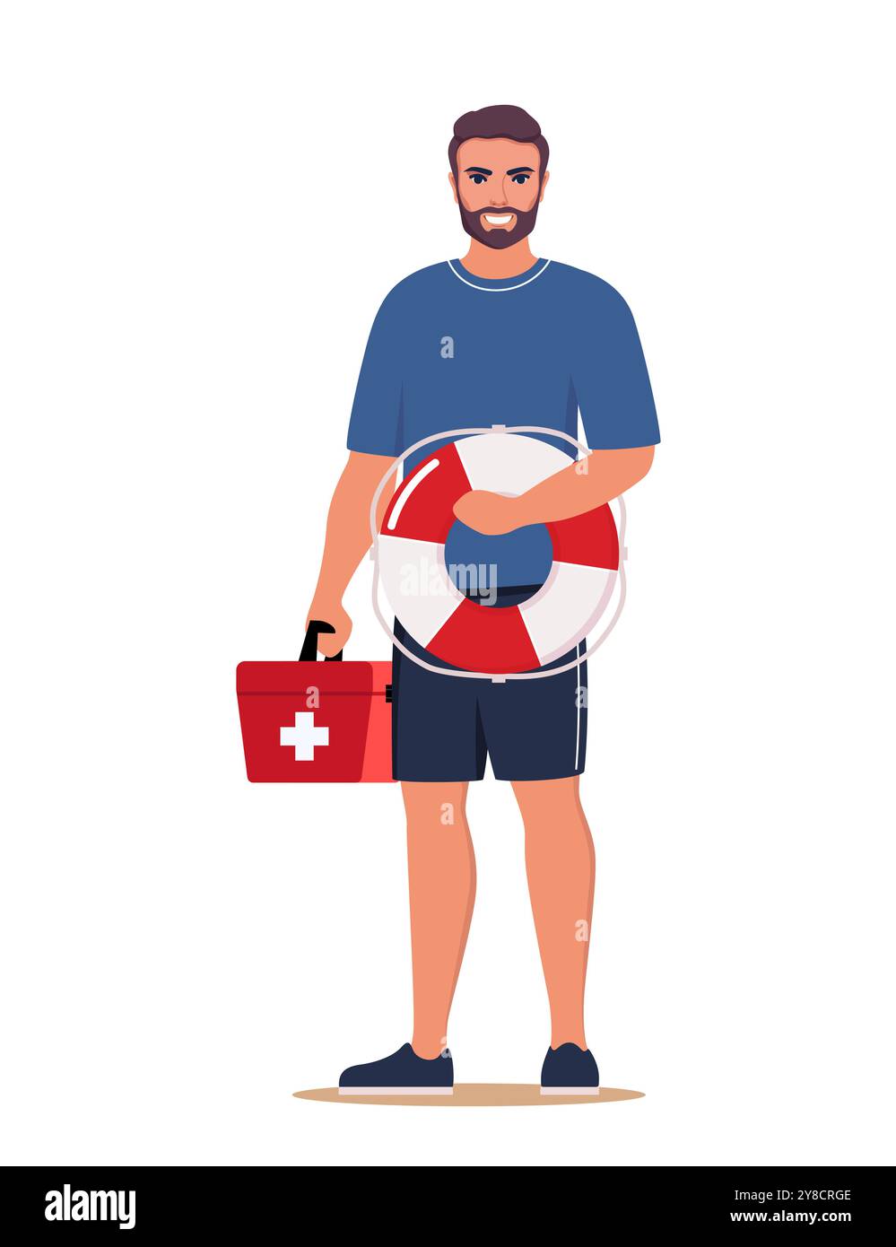 Life saver box on beach Stock Vector Images - Alamy