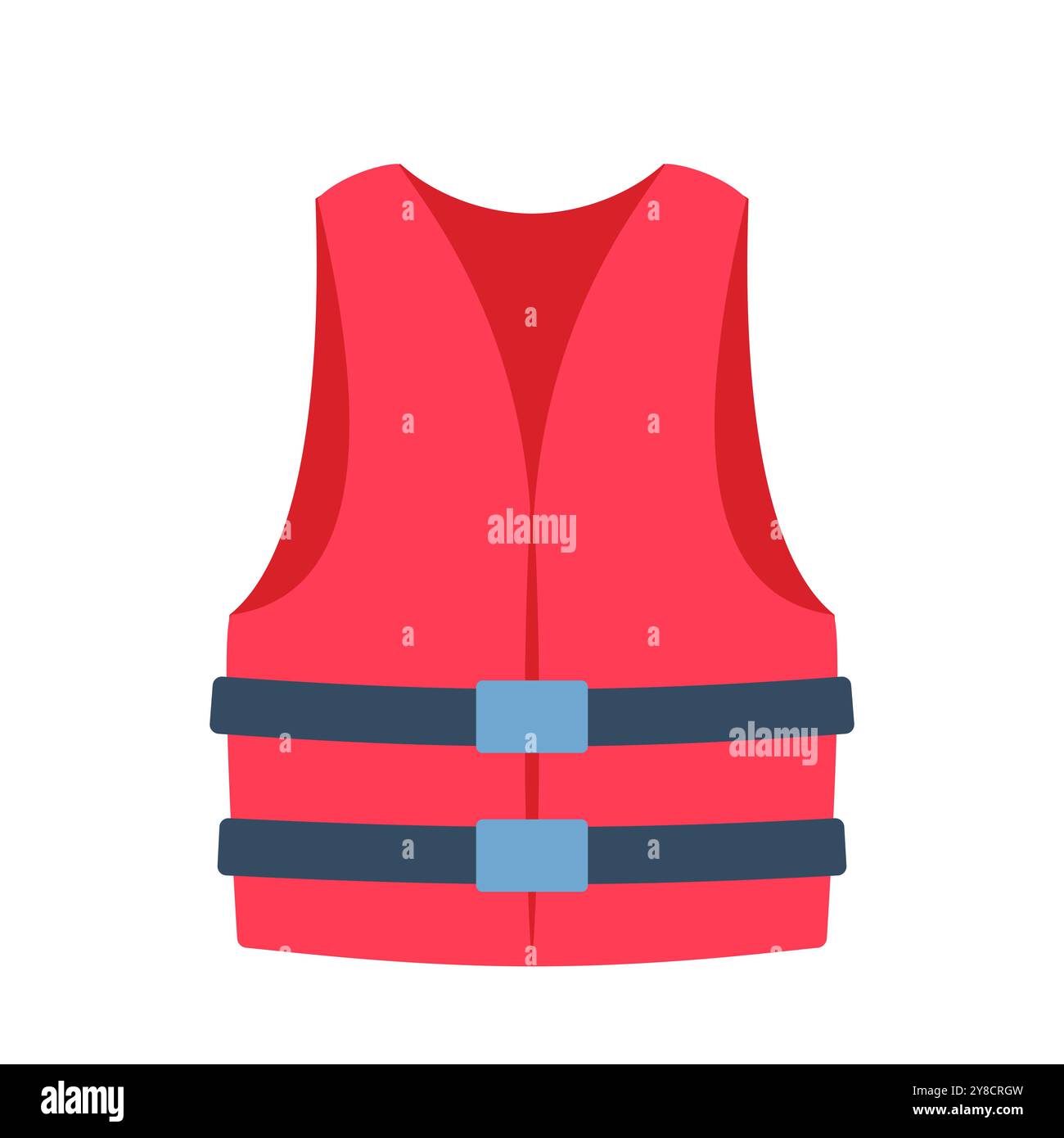 Life rescue jacket, red vest with belts isolated on white background ...