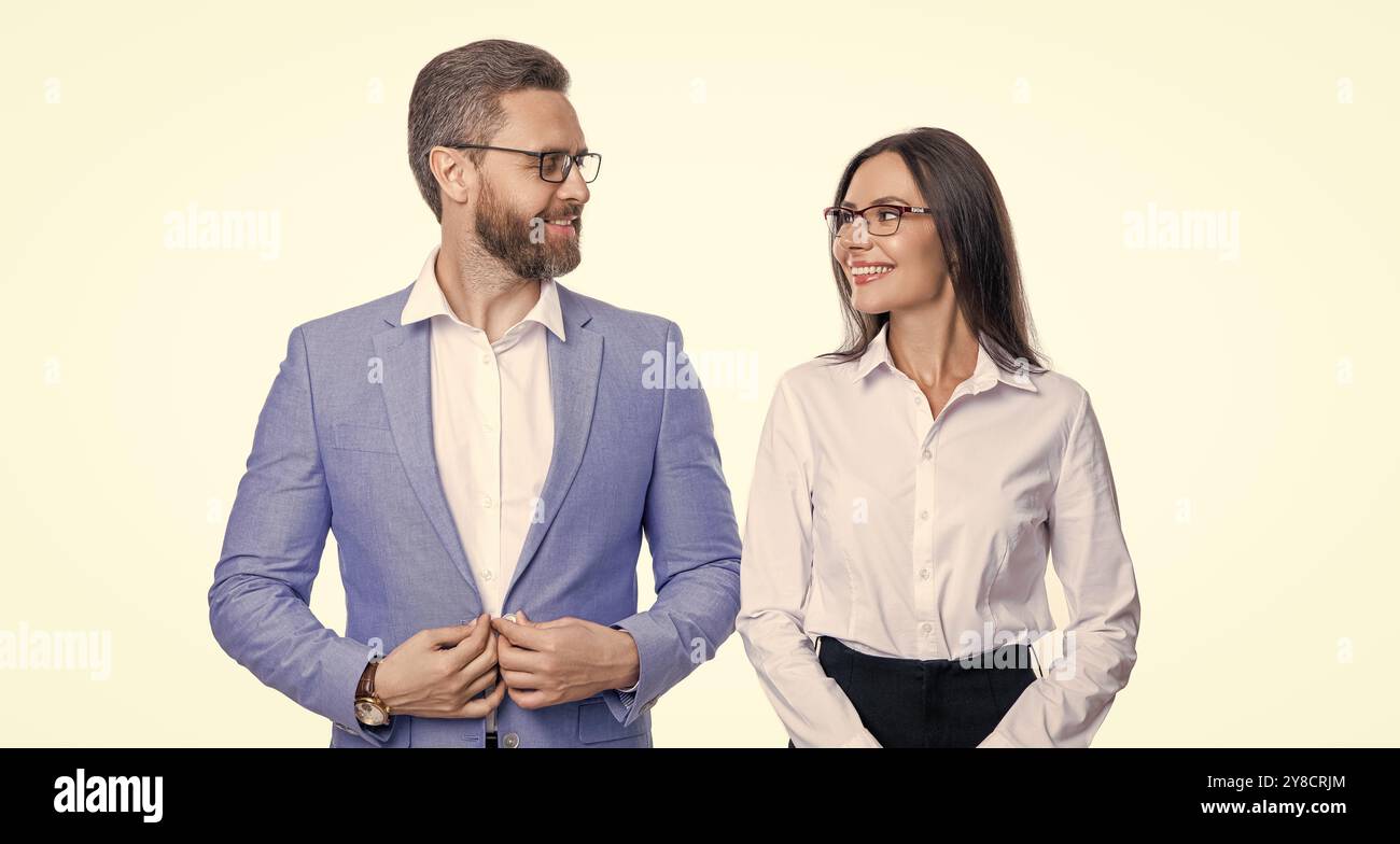 Successful partnership of businesspeople in suit. Business man and ...