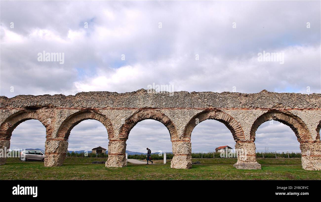 Aqueduct, roman ruins in Lyon area, Chaponost, Rhone, AURA region ...