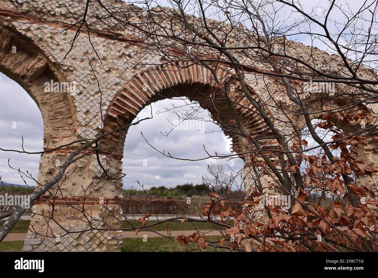 Aqueduct, roman ruins in Lyon area, Chaponost, Rhone, AURA region ...