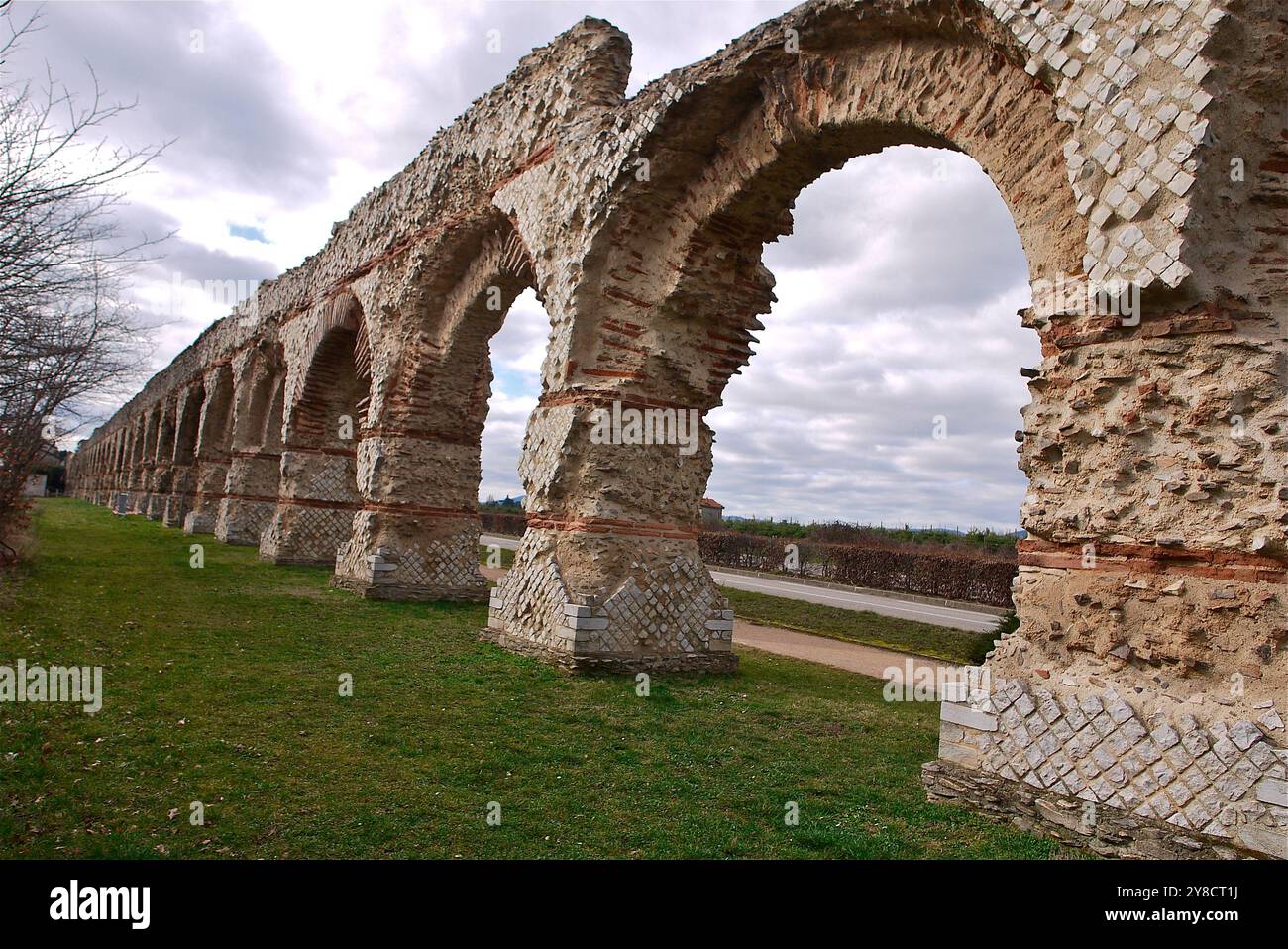 Aqueduct, roman ruins in Lyon area, Chaponost, Rhone, AURA region ...