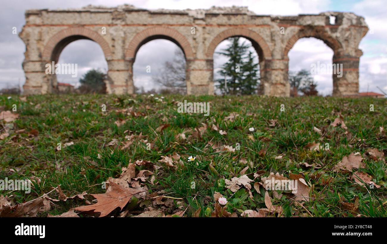 Aqueduct, roman ruins in Lyon area, Chaponost, Rhone, AURA region ...