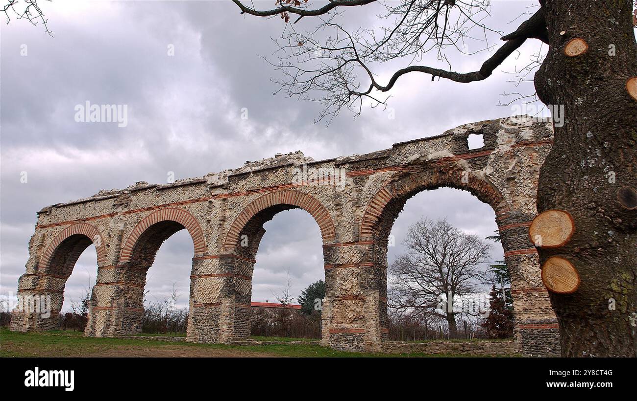 Aqueduct, roman ruins in Lyon area, Chaponost, Rhone, AURA region ...