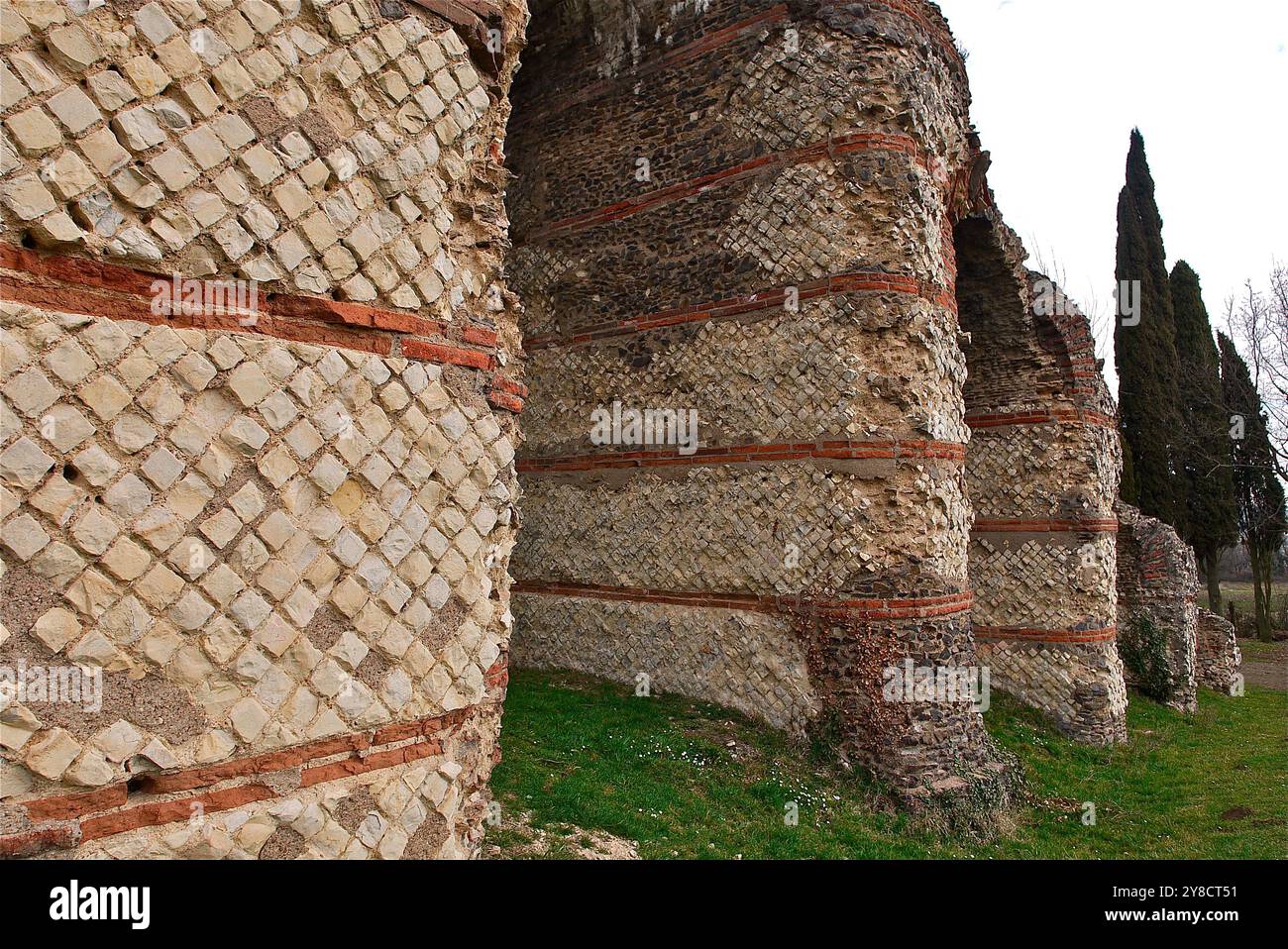 Aqueduct, roman ruins in Lyon area, Chaponost, Rhone, AURA region ...
