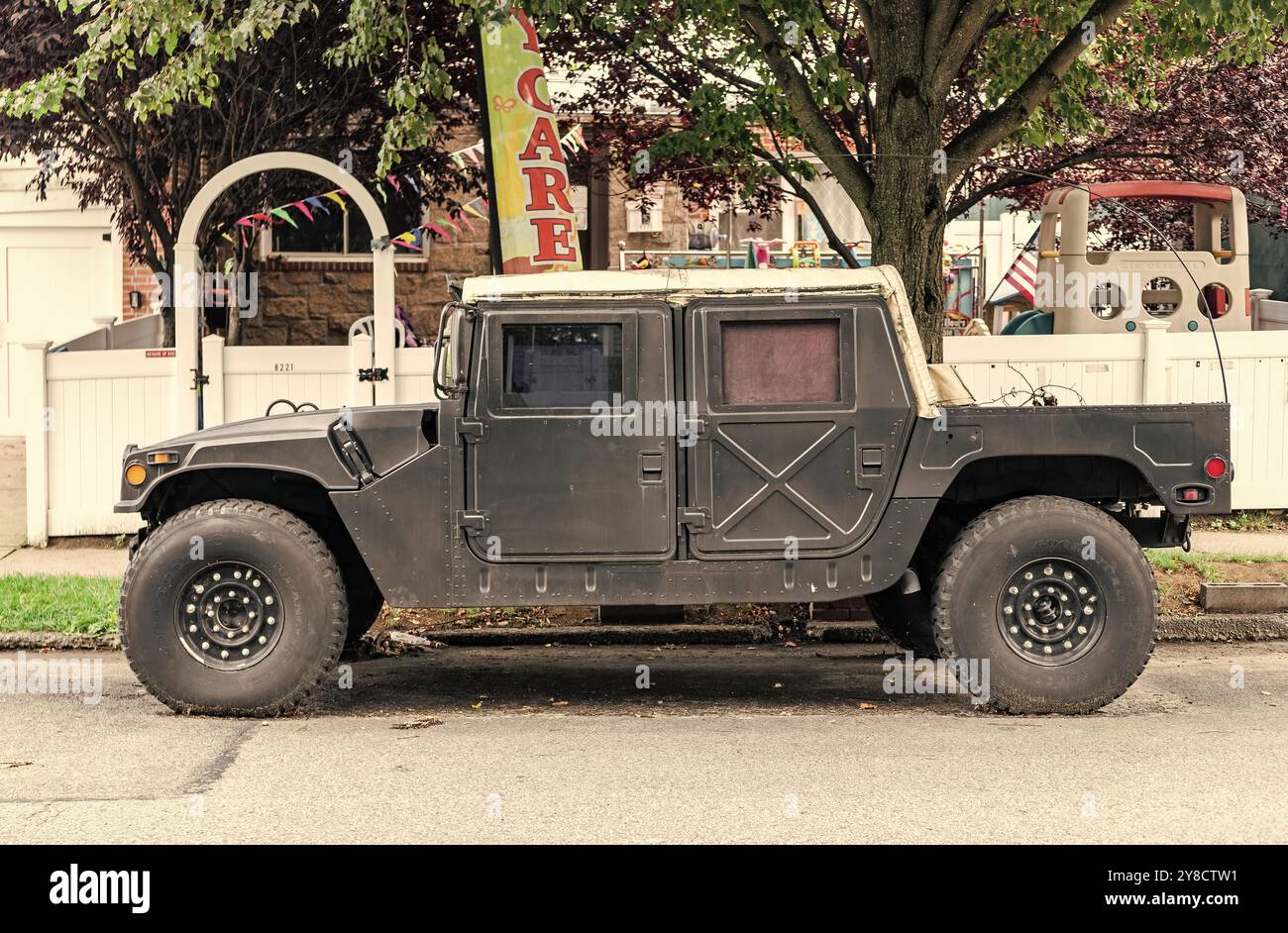 New York City, USA - August 26, 2023: Hummer H1 General Motors SUV off ...