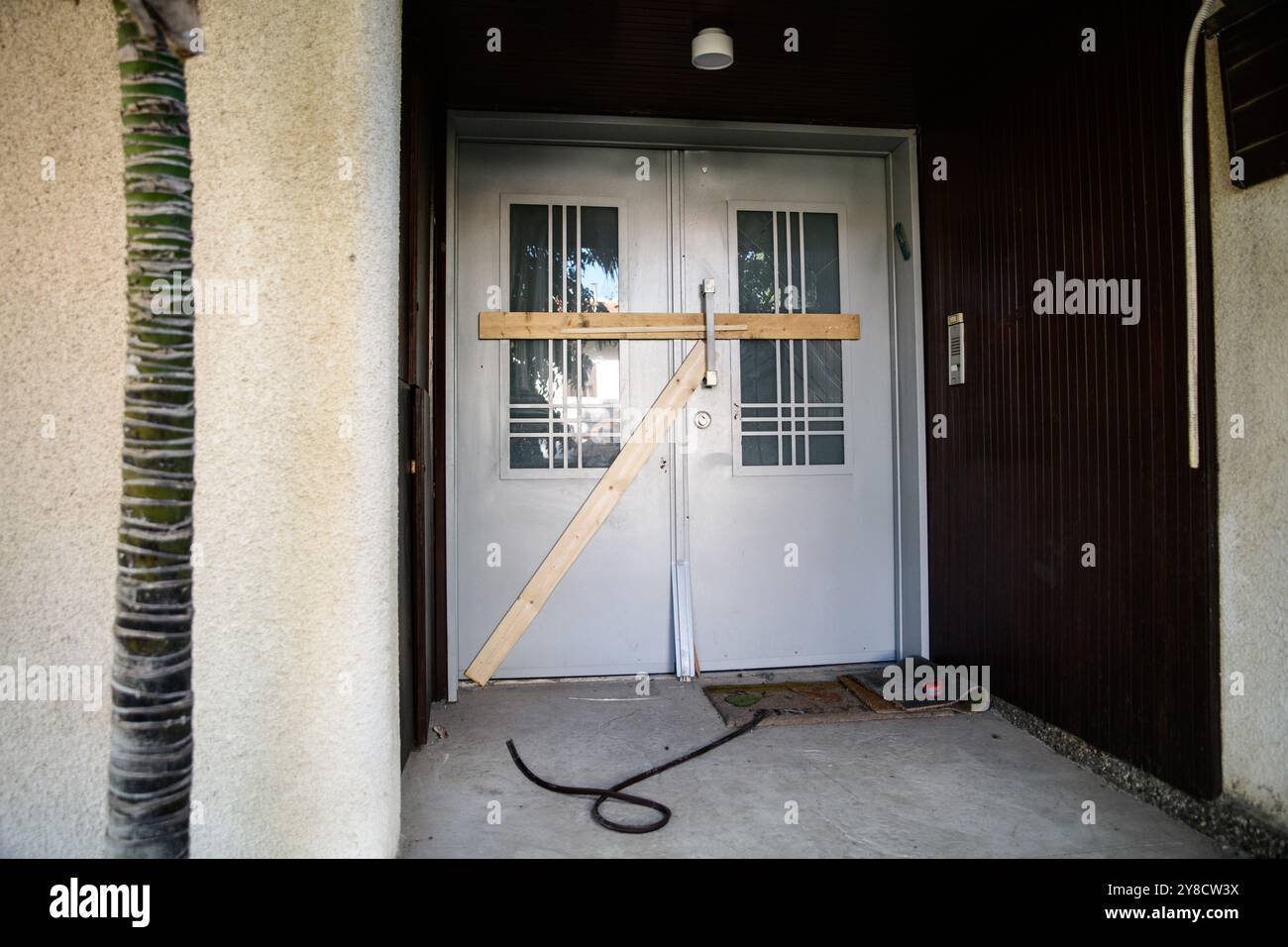 An historical building in central Israel that was destroyed by a direct ...