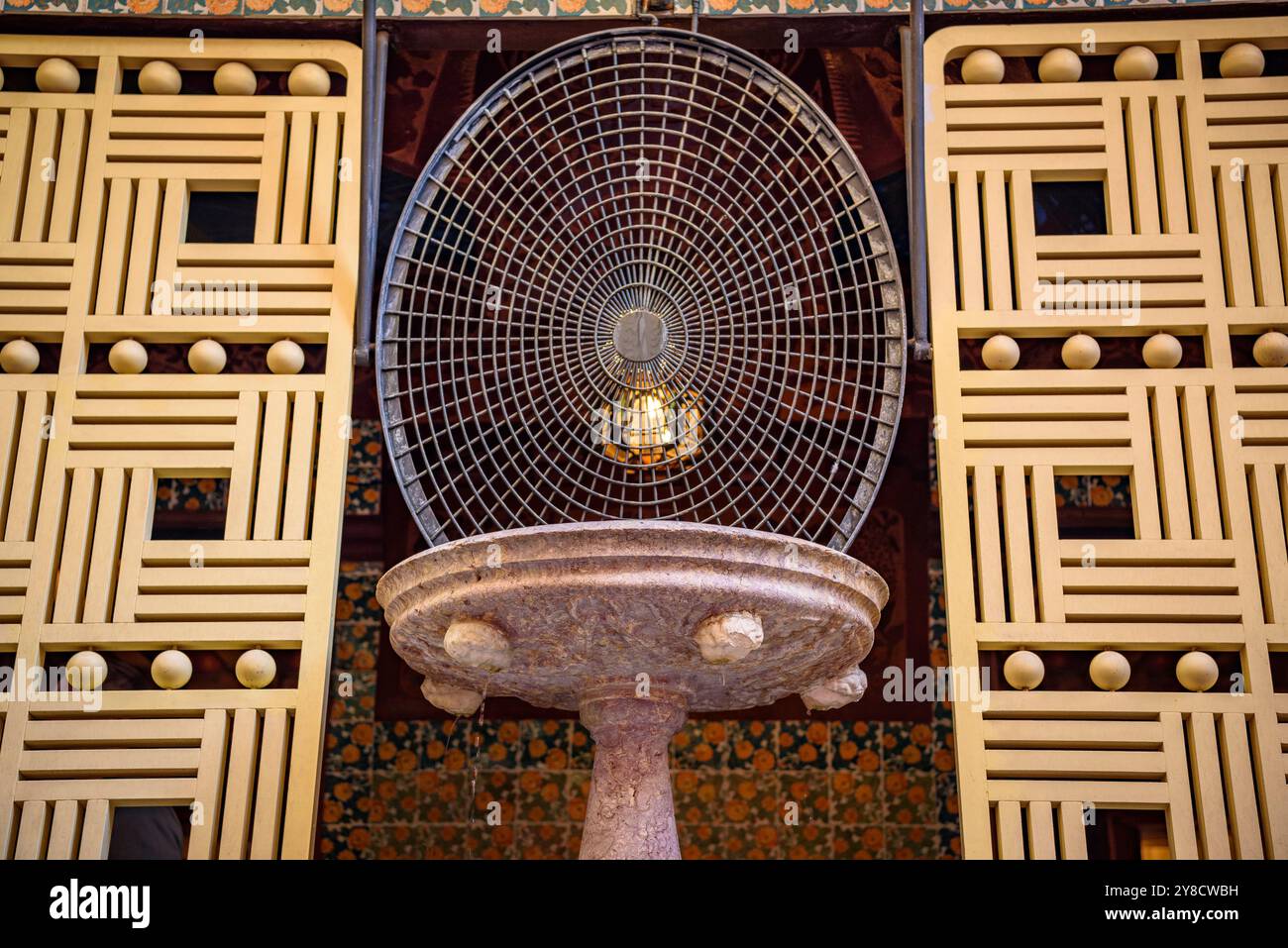 Oriental-inspired garden of the Casa Vicens, designed by Antoni Gaudí ...