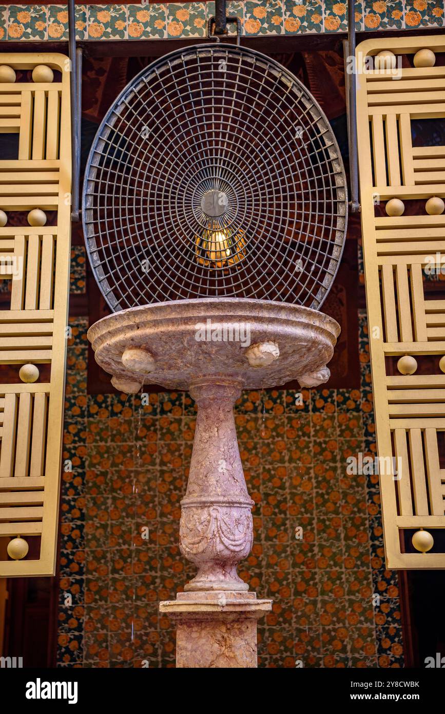 Oriental-inspired garden of the Casa Vicens, designed by Antoni Gaudí ...