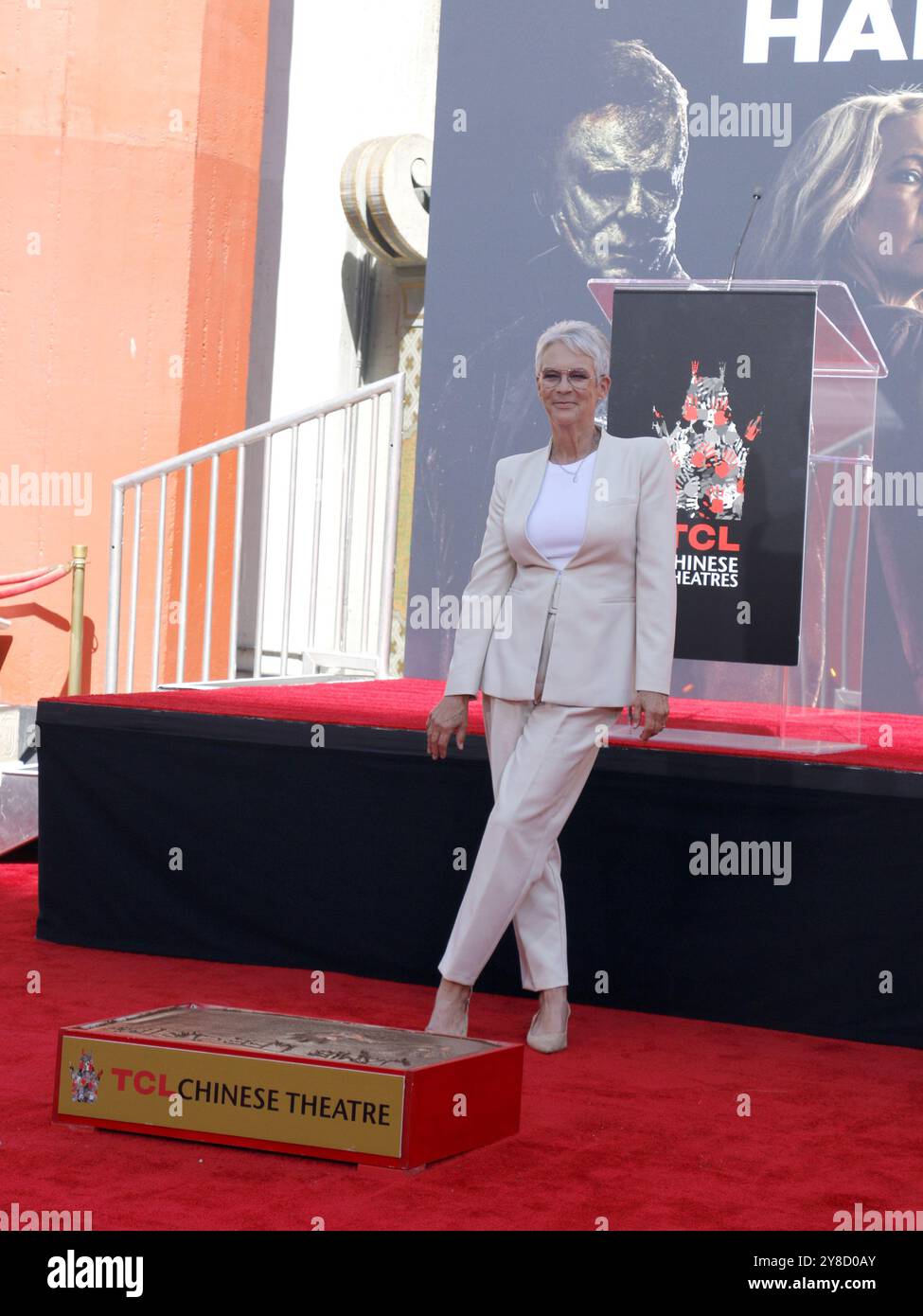 Jamie Lee Curtis at Jamie Lee Curtis hand and footprint in cement ...