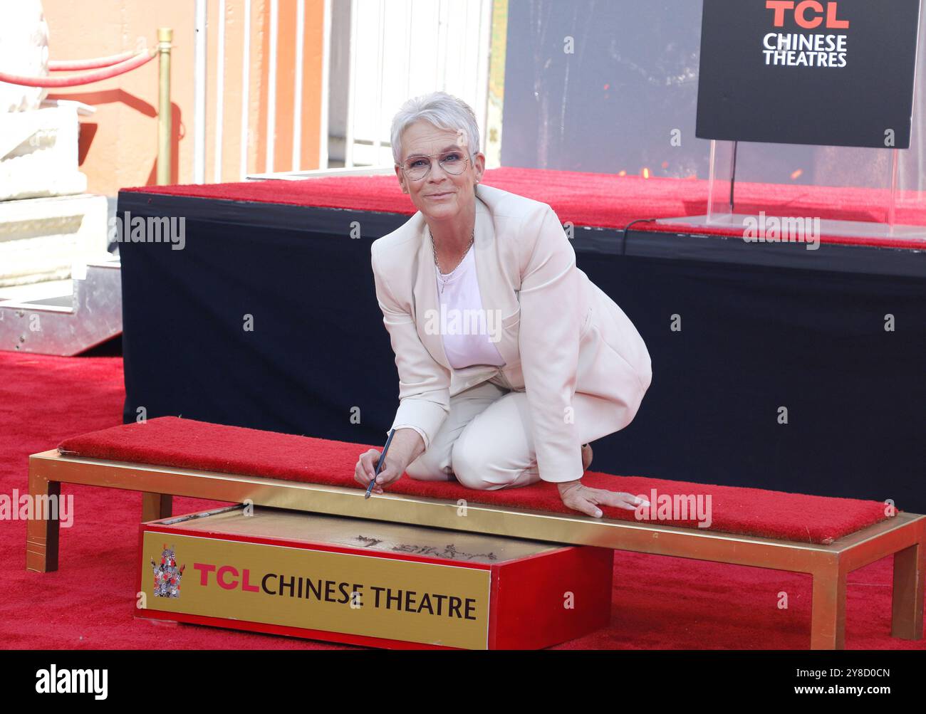 Jamie Lee Curtis at Jamie Lee Curtis hand and footprint in cement ...