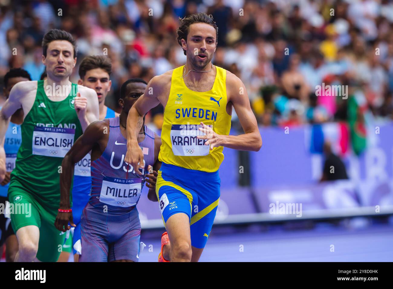 Andreas Kramer participating in the 800 meters at the Paris 2024 ...