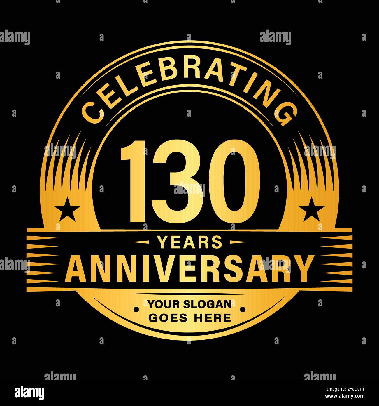 130 years anniversary celebration design template. 130th logo vector illustrations Stock Vector ...