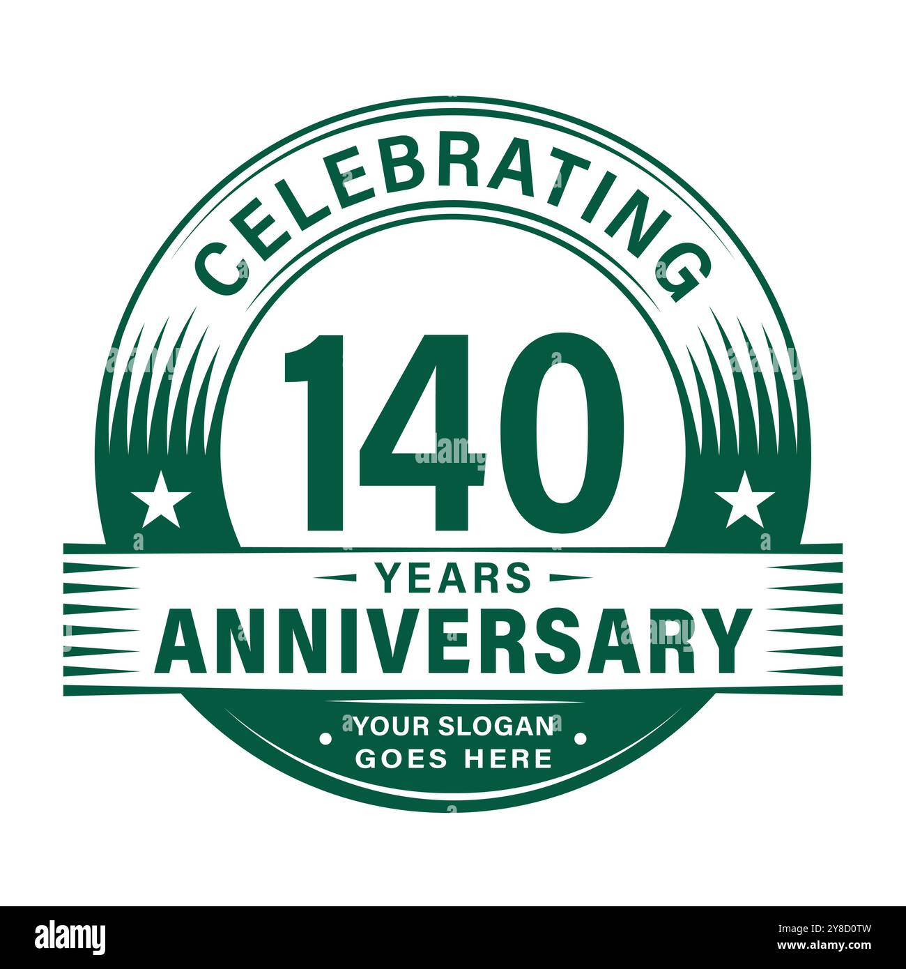 140 years anniversary celebration design template. 140th logo vector ...