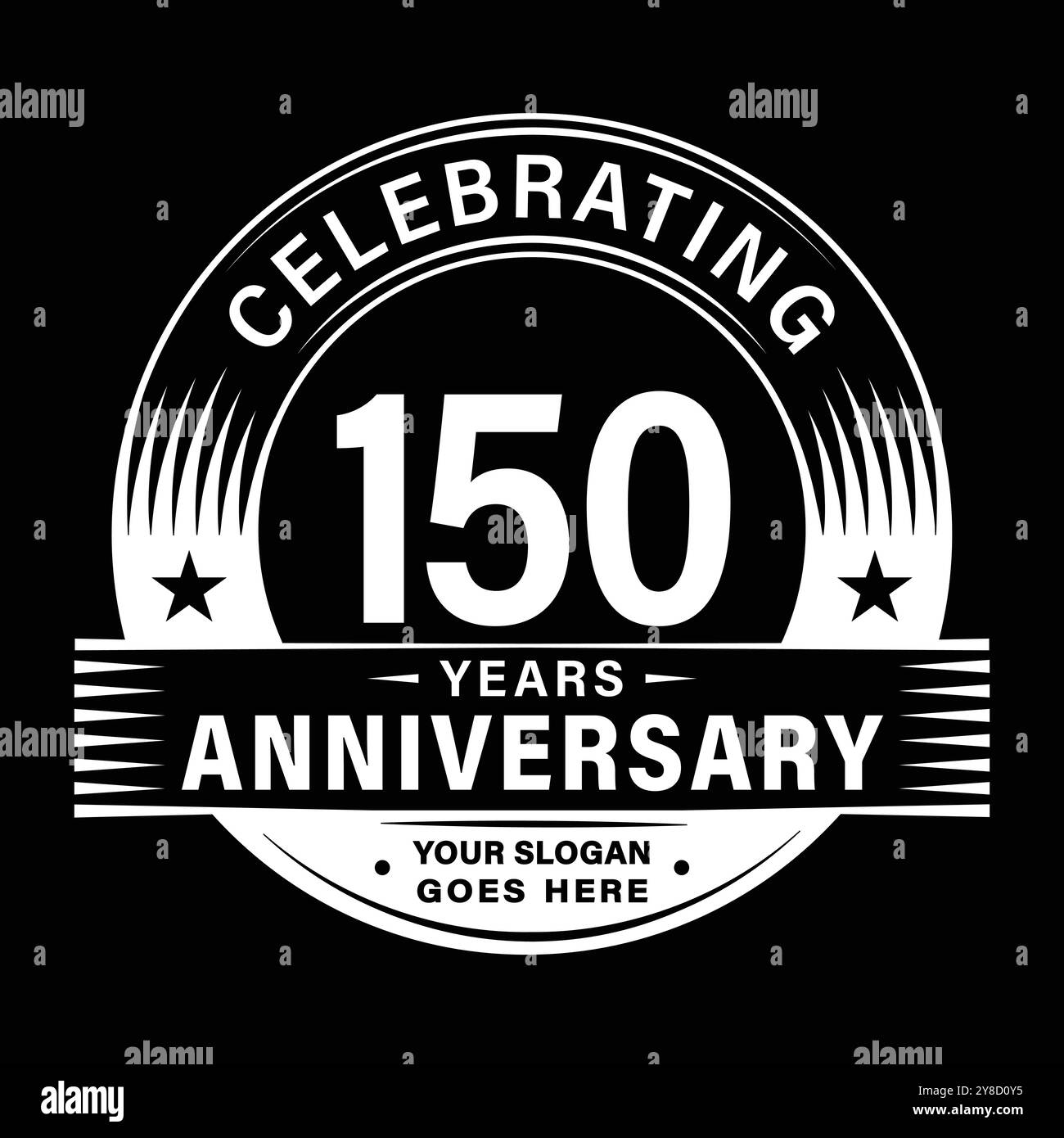 150 years anniversary celebration design template. 150th logo vector ...