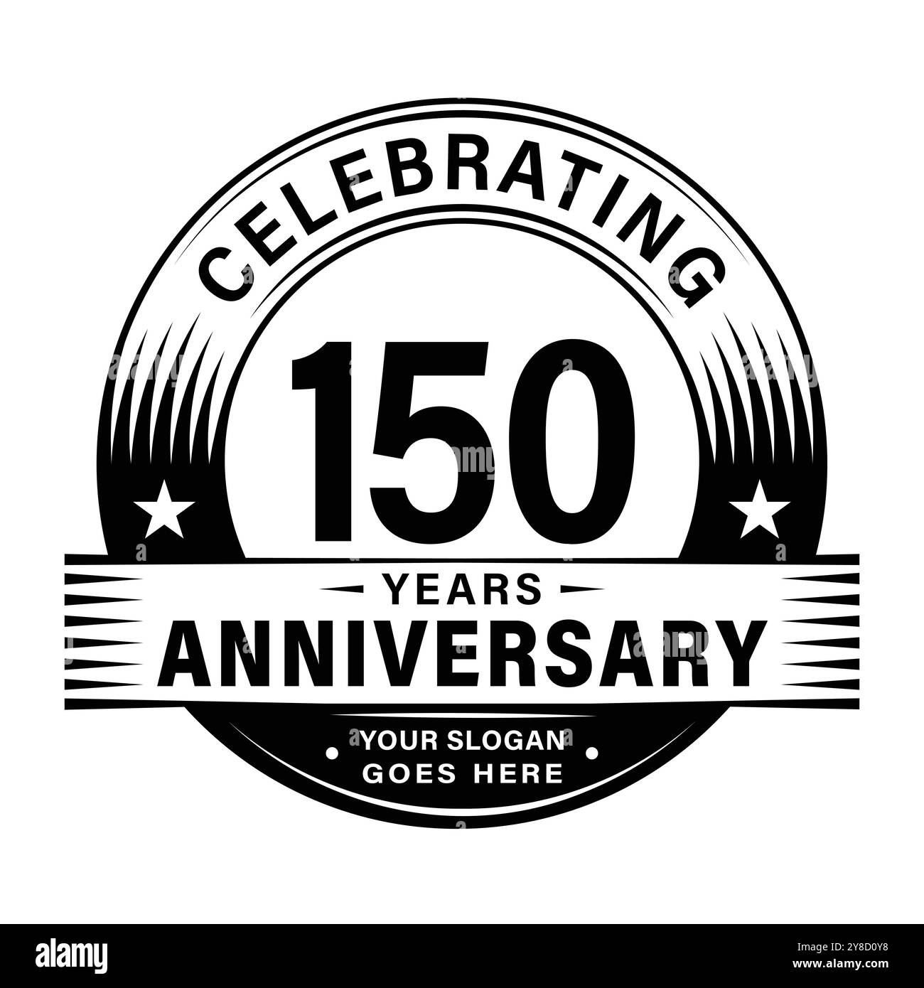 150 years anniversary celebration design template. 150th logo vector illustrations Stock Vector ...
