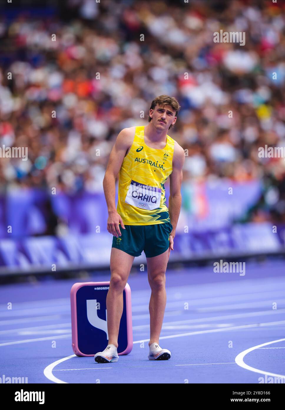 Peyton Craig participating in the 800 meters at the Paris 2024 Olympic ...