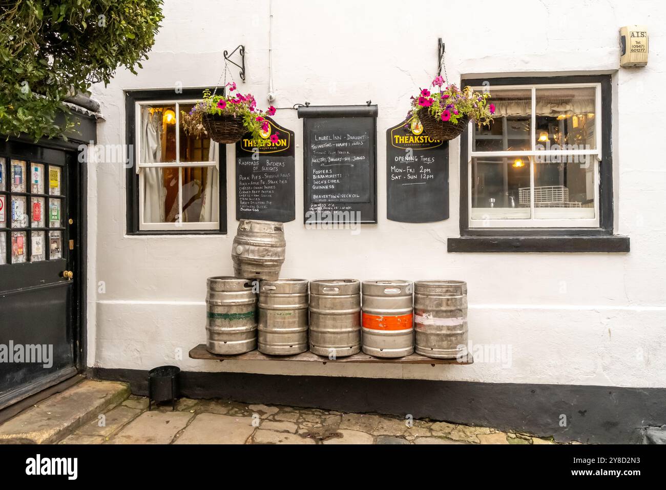 Empty beer barrels outside a pub Stock Photo - Alamy