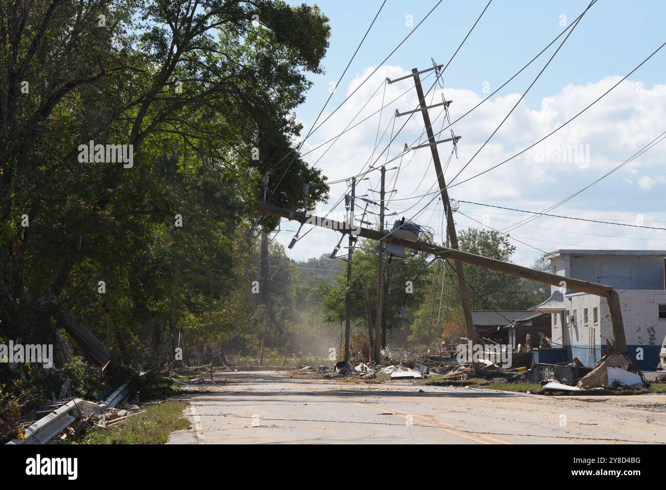 Asheville, United States. 02 October, 2024. Destroyed public ...