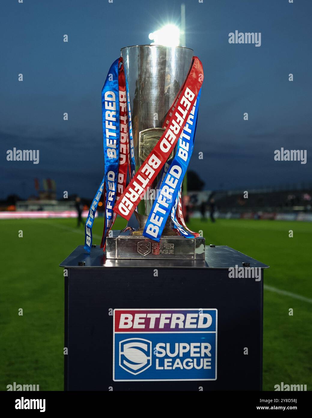 The Grand Final Trophy is on display during the Betfred Super League ...