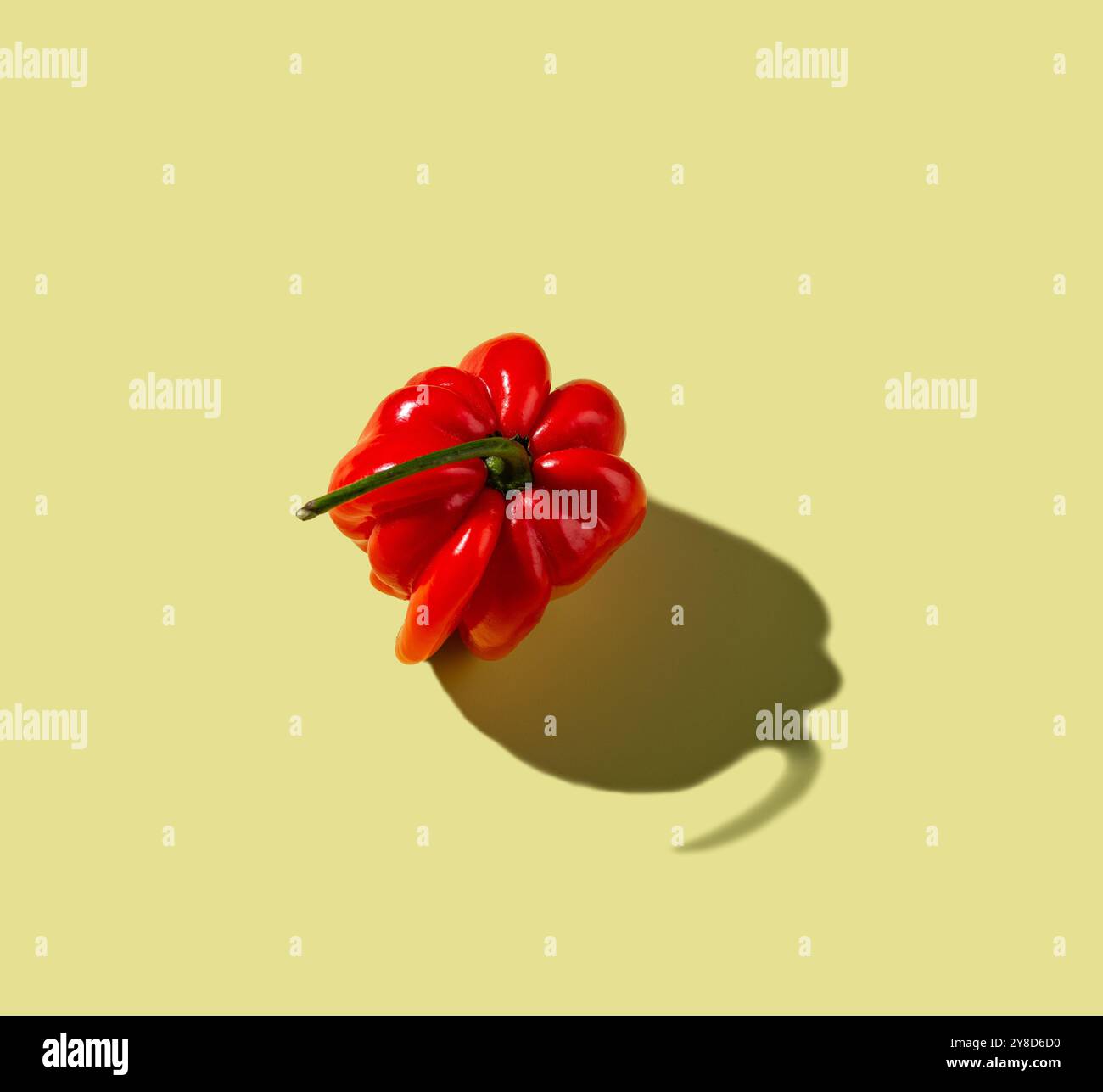 Red bell peper with hard shadow, isolated Stock Photo - Alamy