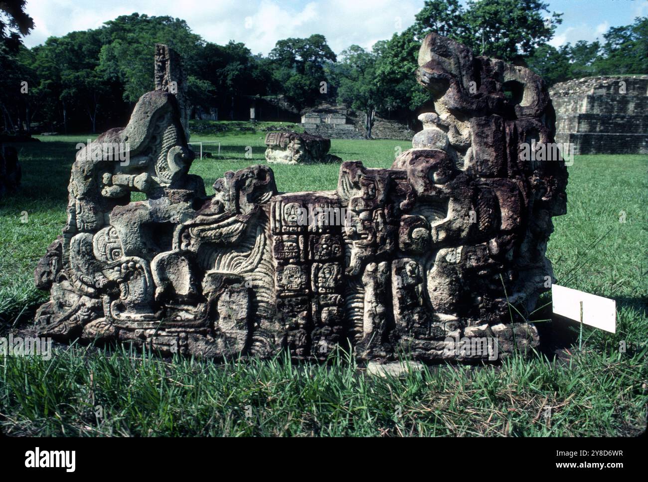 Late Classic carved stone, sculpture, and altars, Copan Maya ruins ...