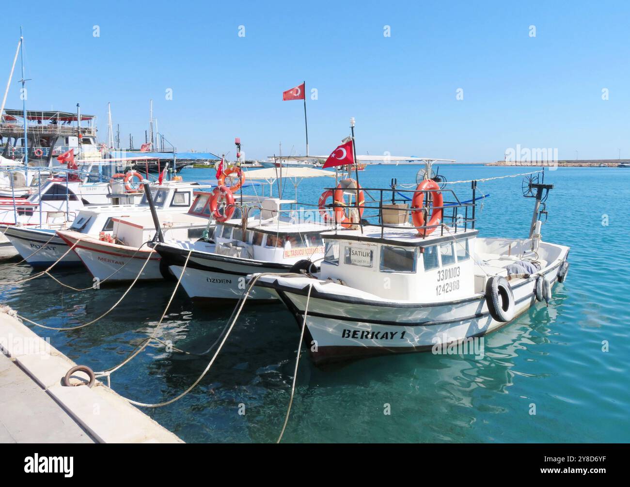 Tasucu, Turkey. 04th Oct, 2024. The touristic port of Ta?ucu, Turkey ...