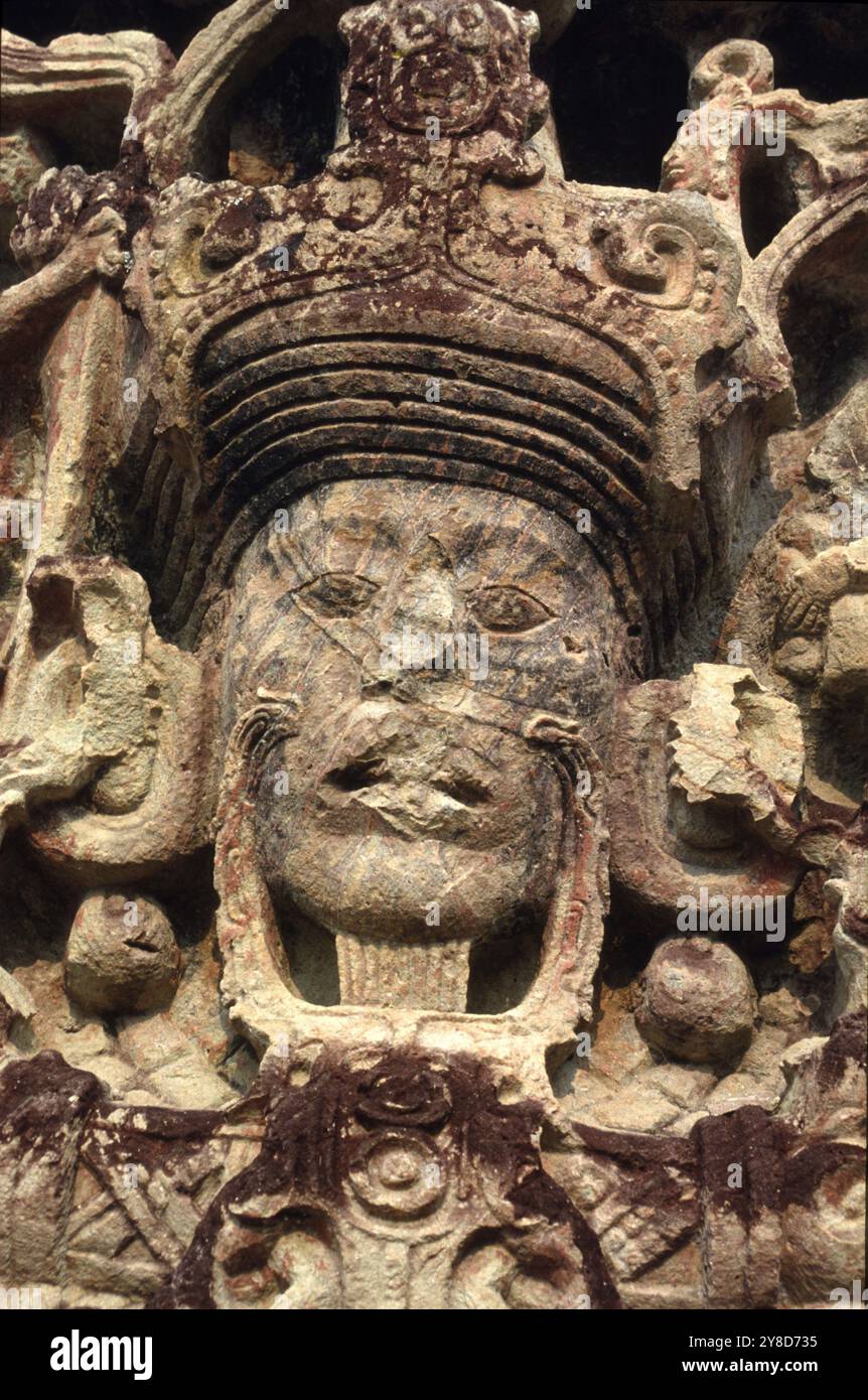 Late Classic period Maya stelae at Copan Maya ruins, Honduras Stock ...