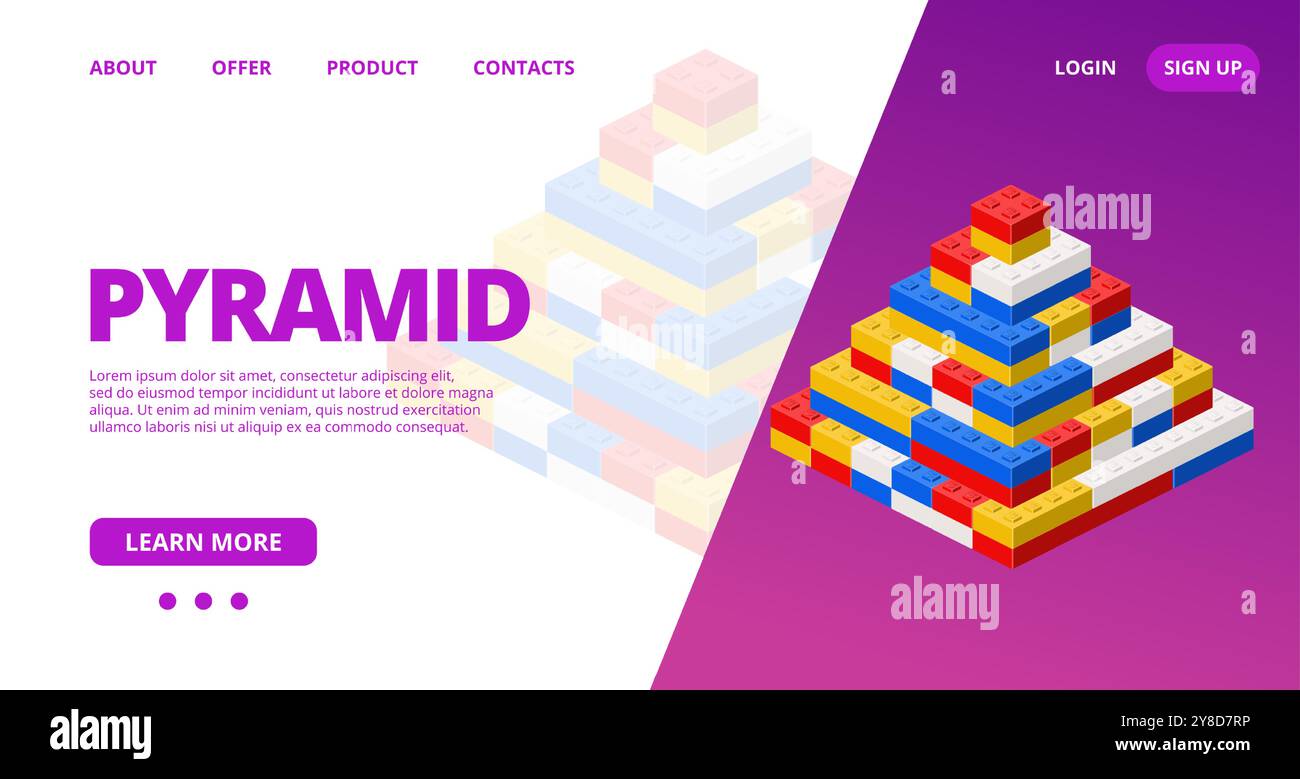 Web template with a pyramid. Vector illustration Stock Vector Image ...