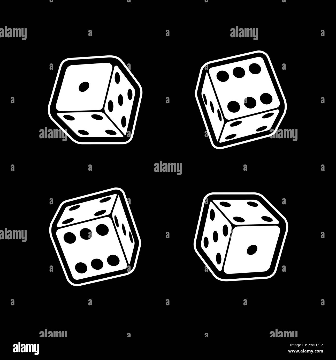 Set of dice on black background. Vector illustration Stock Vector Image ...