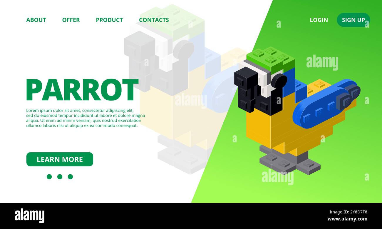 Web template with a parrot. Vector illustration Stock Vector Image ...