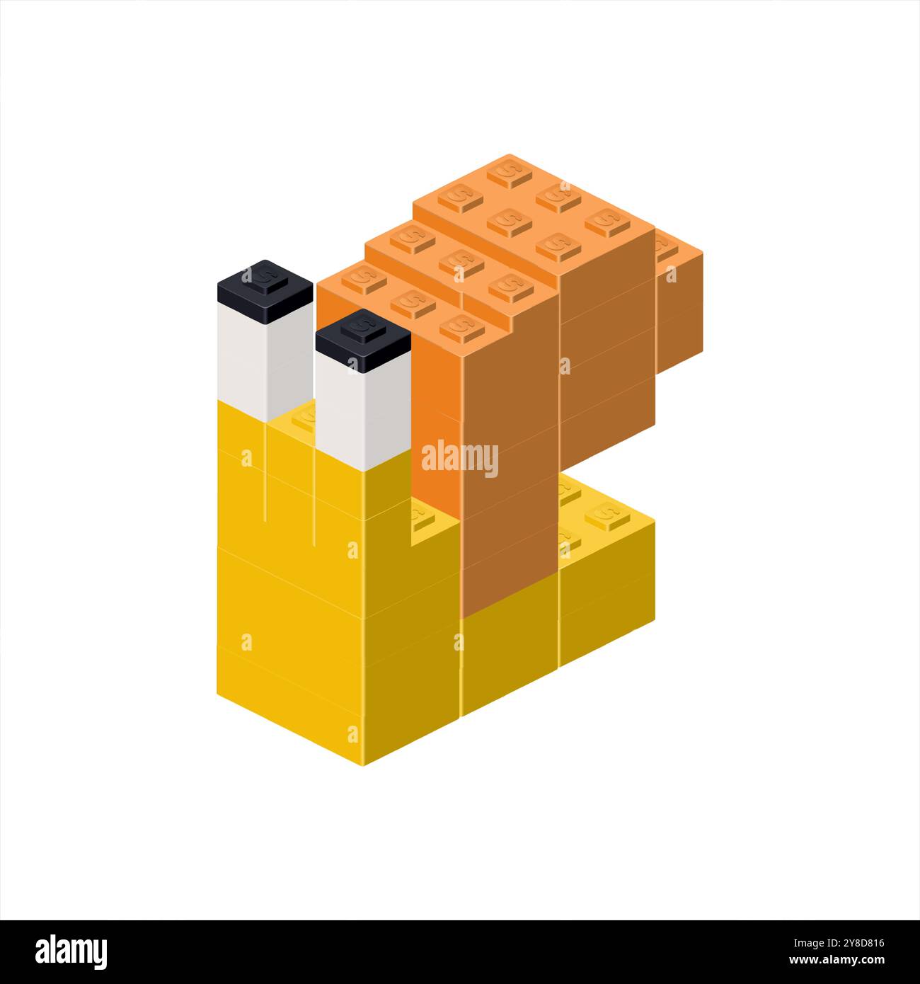 Isometric snail assembled from plastic blocks. Vector illustration ...