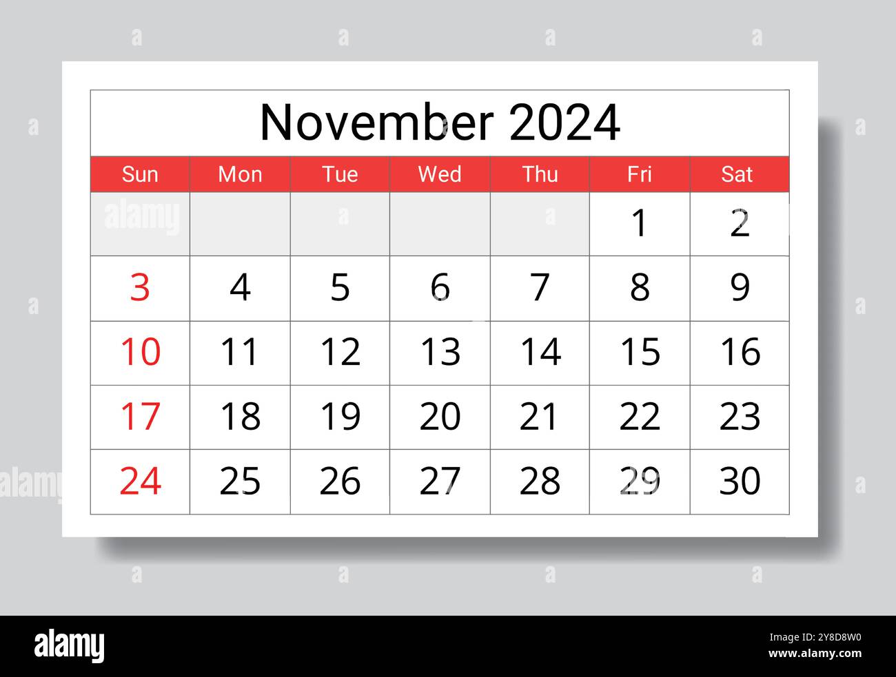 Month Of November 2024 Printable
