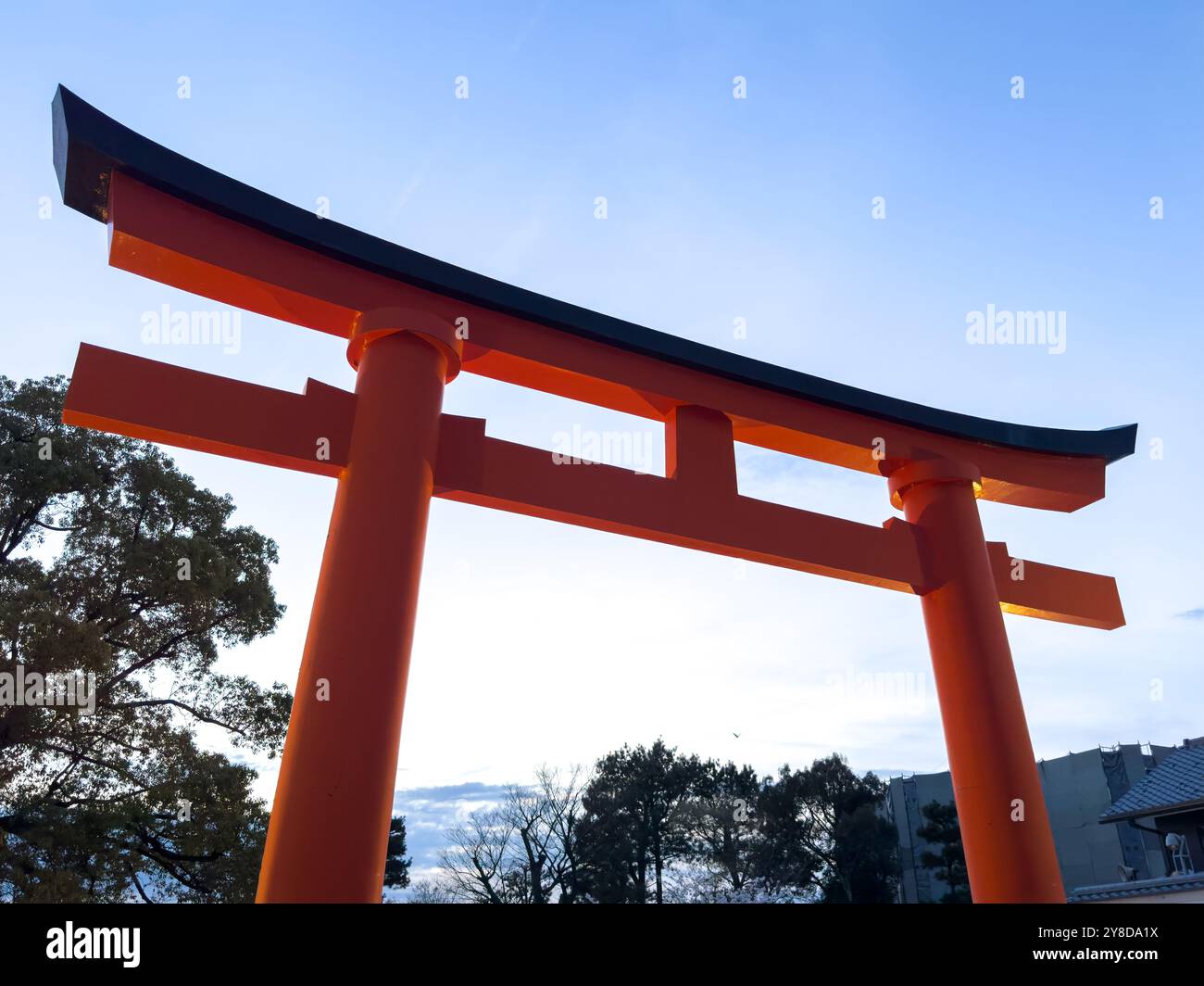 Blue and red painted background of shrine hi-res stock photography and ...