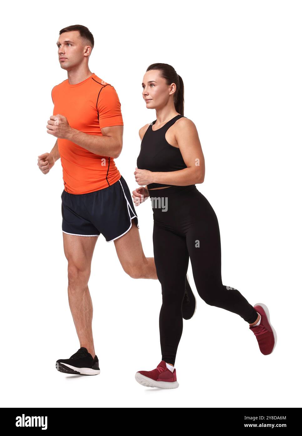 Man woman on run Cut Out Stock Images & Pictures - Alamy