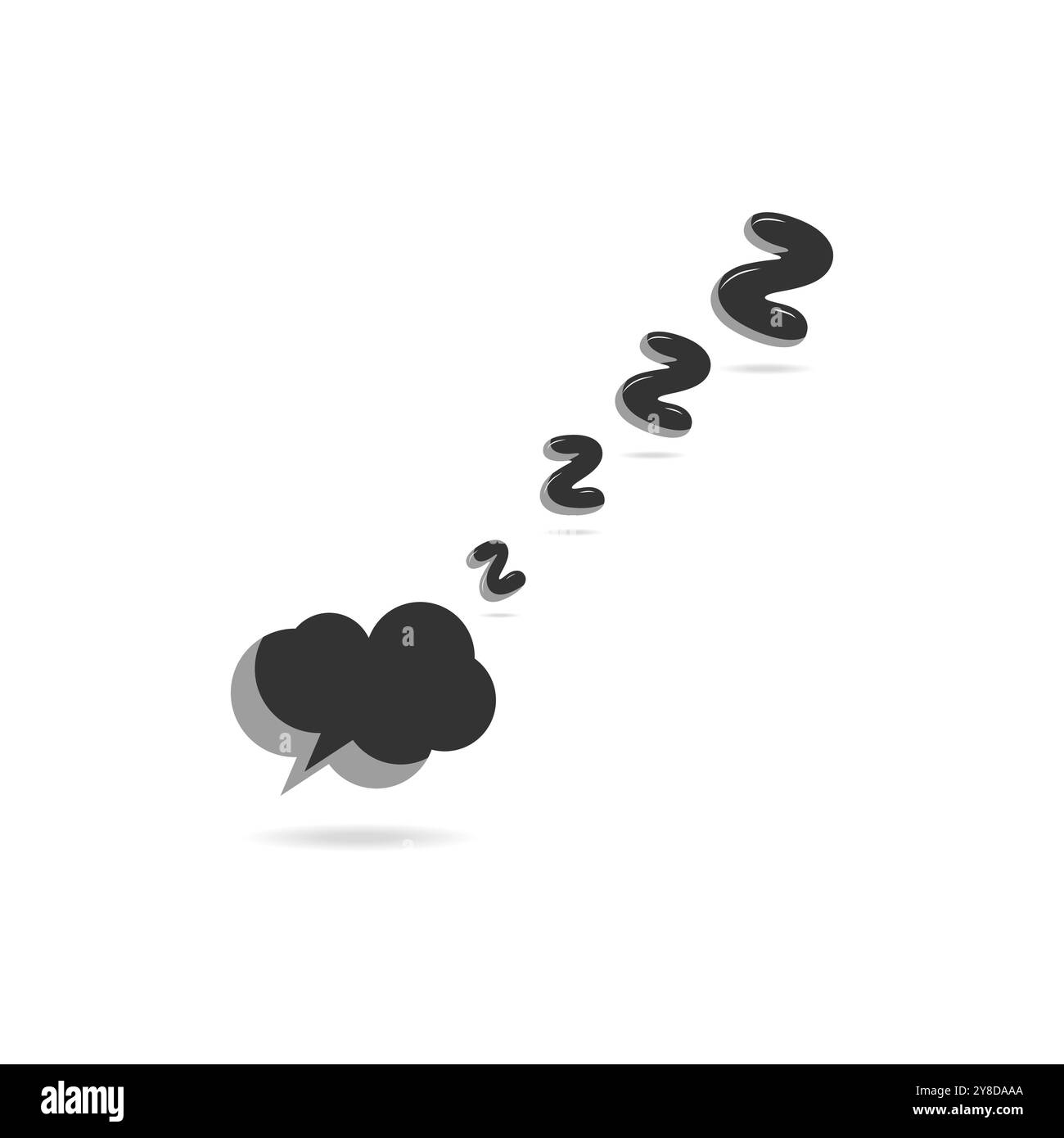 Speech bubble vector icon. Sleepy message bubble icon. A thought in a ...
