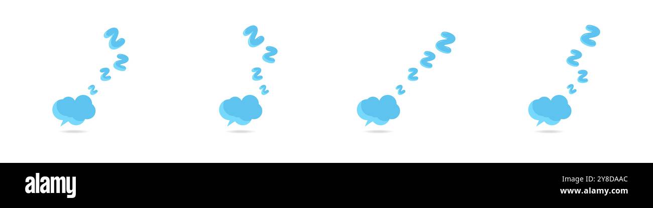 Speech bubble vector icon. Sleepy message bubble icon. A thought in a ...