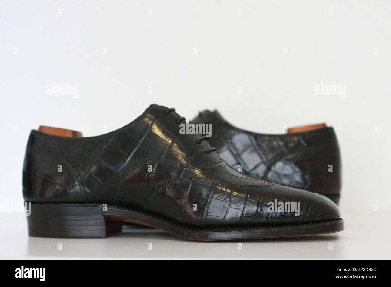 Premium British Handmade Bespoke Black Crocodile Shoes. Nile crocodile ...