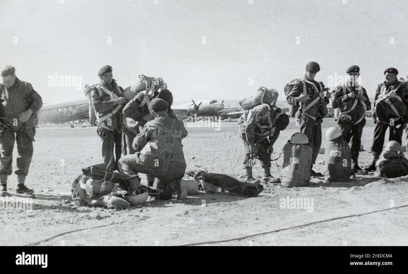 Soldiers of the Parachute Regiment preparing for a jump whilst on ...