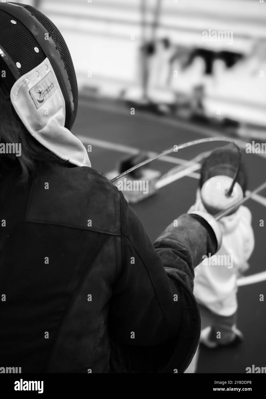 fencing practice with coach Stock Photo - Alamy