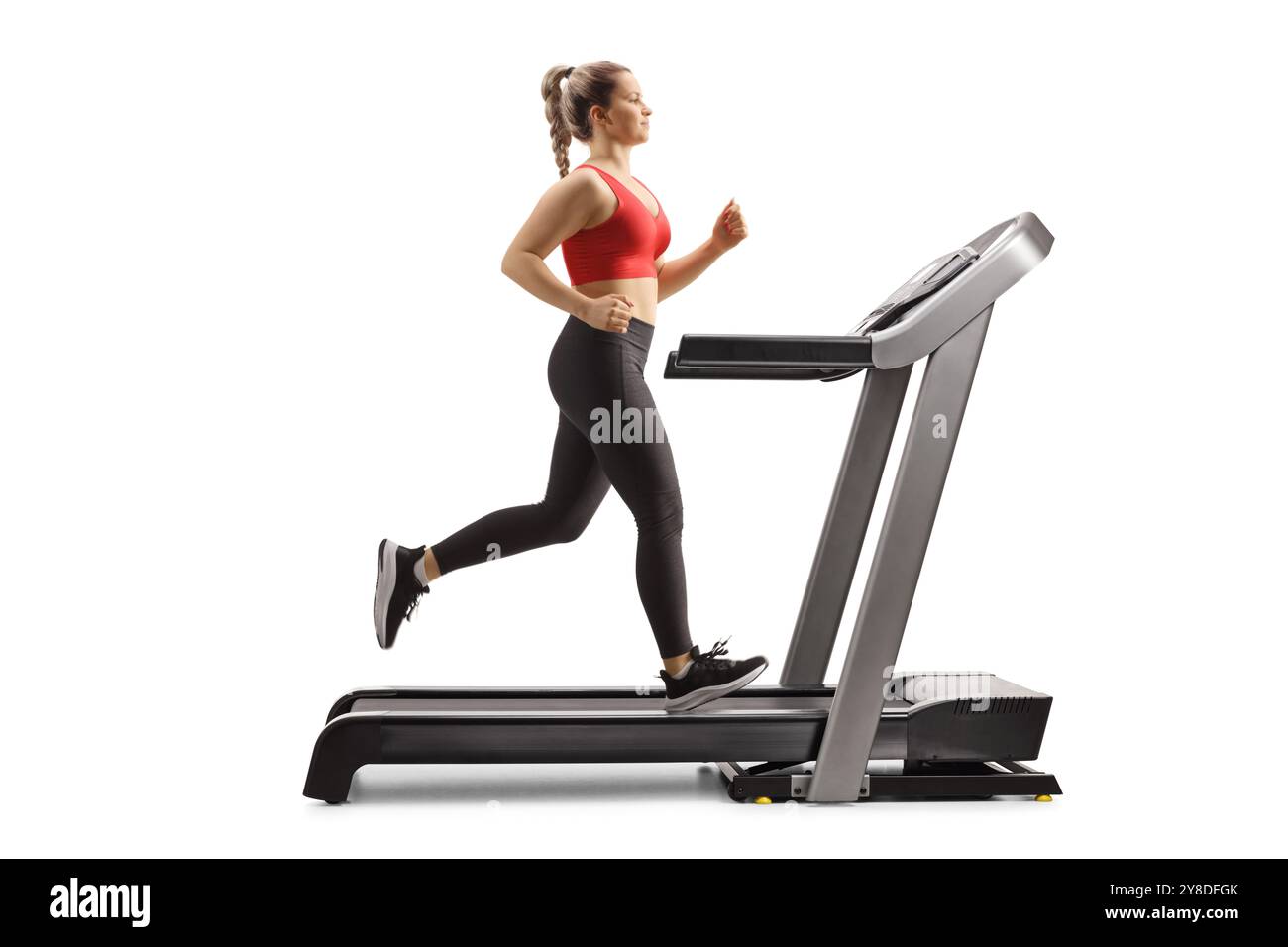 Person on treadmill profile view Cut Out Stock Images & Pictures - Alamy